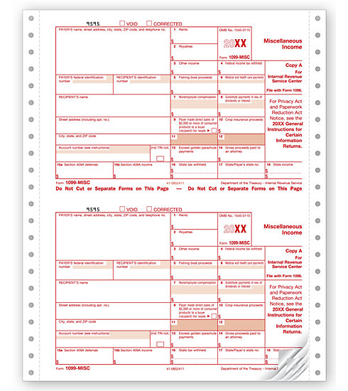 Continuous 1099-MISC Tax Forms