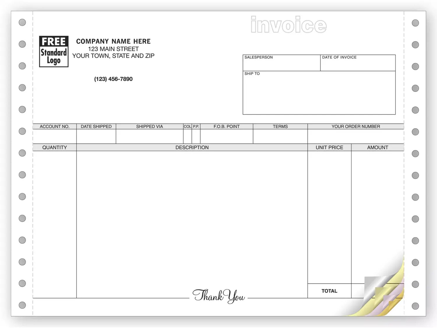 Continuous Invoices - General Format