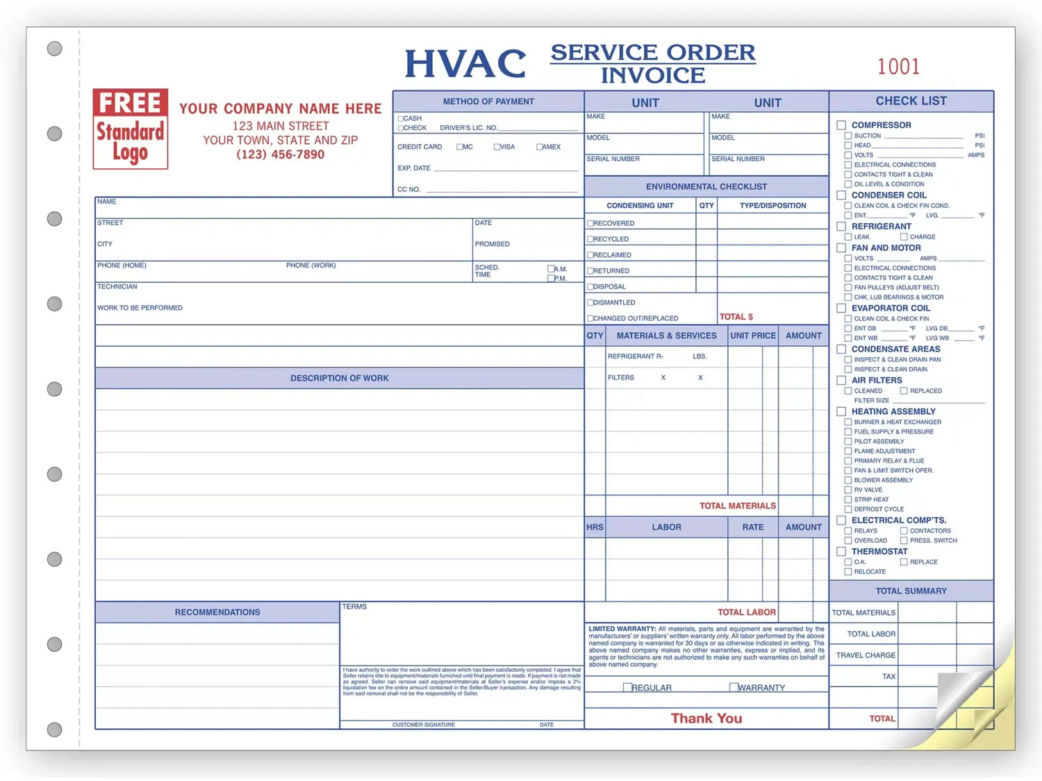 HVAC Service Order Form
