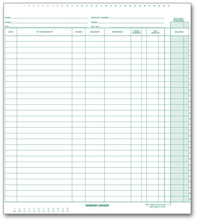 Business Checks | Custom Vendor Ledger