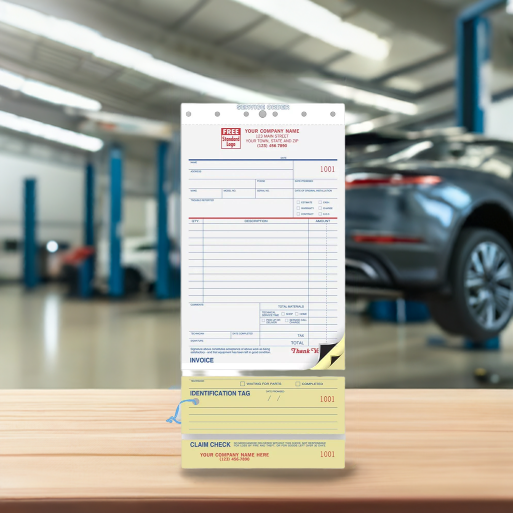 Carbon Copy Service Orders with Business Logo