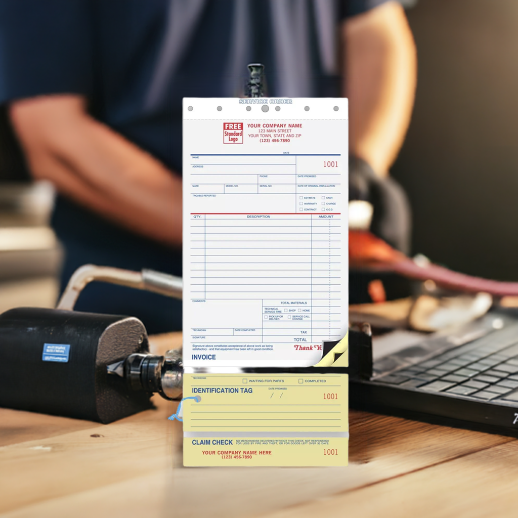 Carbon Copy Service Orders with Business Logo