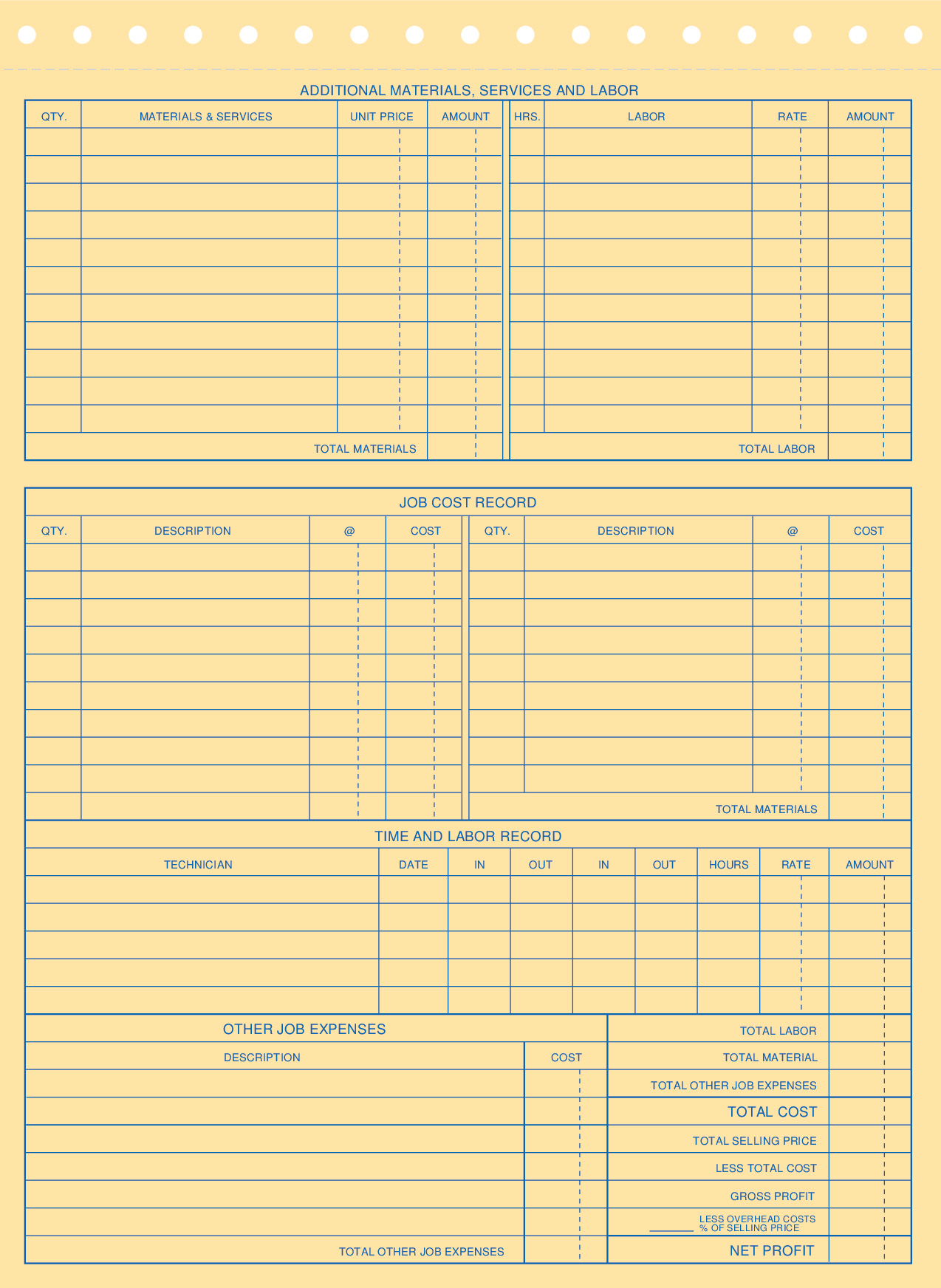 Personalized HVAC Service Order Form with Checklist